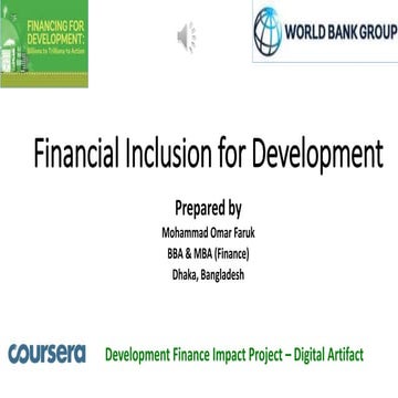 Financial inclusion for development | PPTX