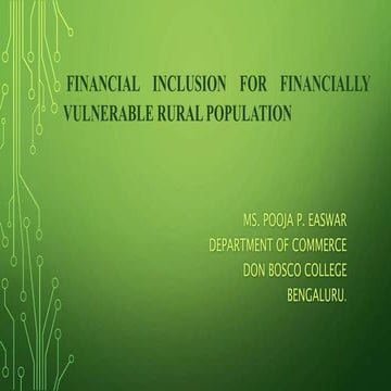Financial Inclusion of Vulnerable Sections- North Bengaluru, India PPT.pptx