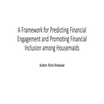 A framework for predicting financial engagement and promoting financial ...