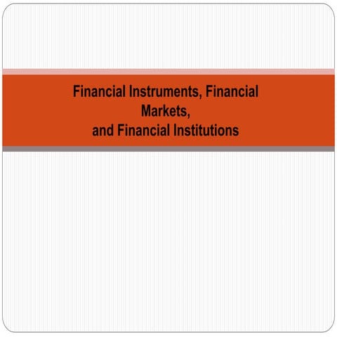 Financial market and institutions | PPT
