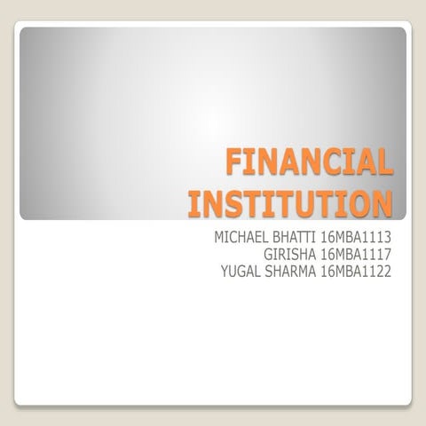 Financial institution | PPT