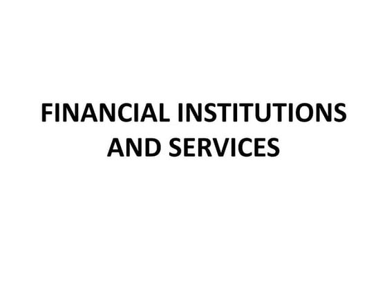 Management of financial institutions | RTF