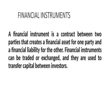 Financial Instruments power point presentation | PPT