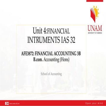 IAS 32: Presentation of Financial Instruments | PDF