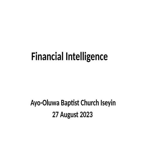 Achieving Financial Intelligence 101.ppt