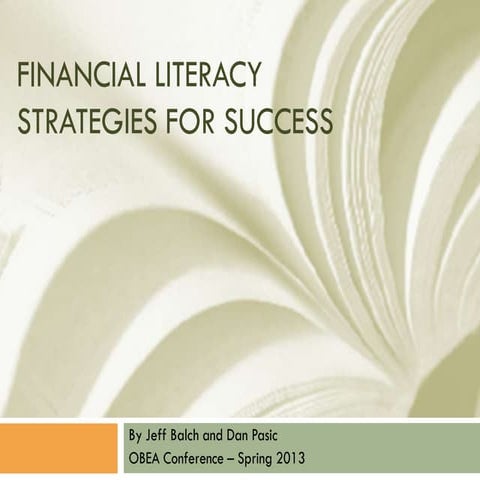 Financial literacyobea2013 | PPT