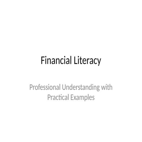 Financial Literacy or Kaalman sa Pananalapi | PPTX