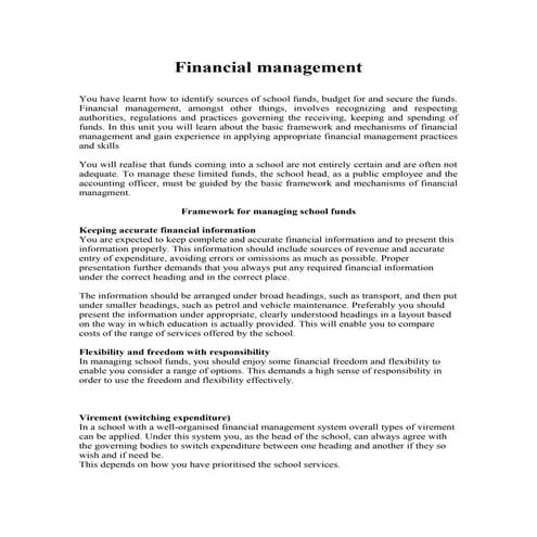 Financial management | DOC
