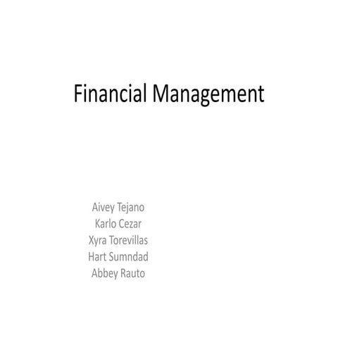 Financial management | PPTX