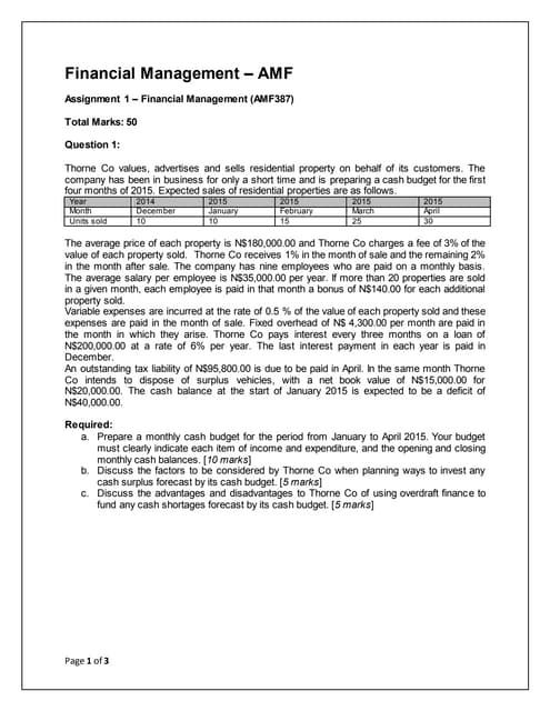 Advanced financial modelling | PPTX