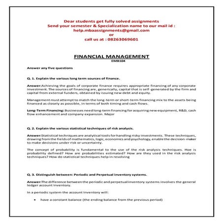 Fin 402 treasury management | DOCX