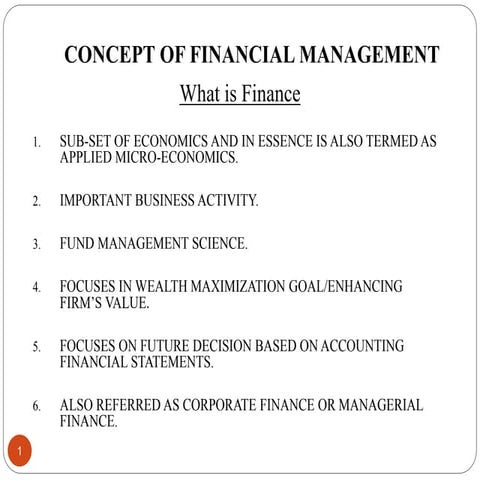 Financial Management an Overview teaching material | PPT