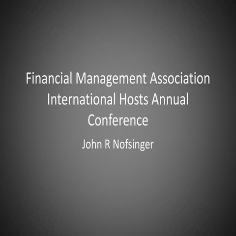 Financial Management Association International Hosts Annual Conference ...