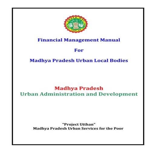 Financial Management Manual for ULBs of M.P.- English | PDF