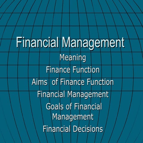 Financial Management Mod 1 | PPT