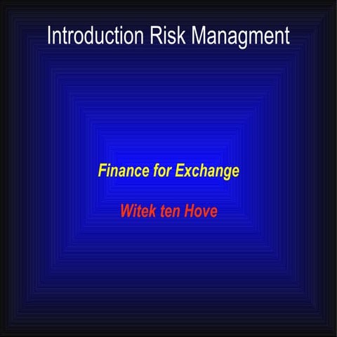 Introduction Risk Management | PPT