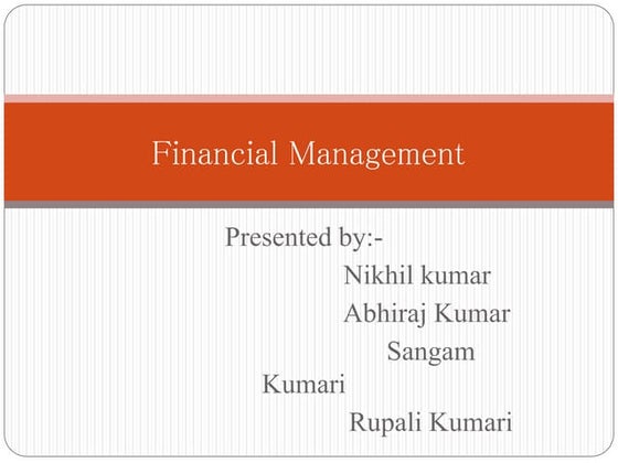Functions of financial management | PPTX | Stocks and Bonds | Personal ...