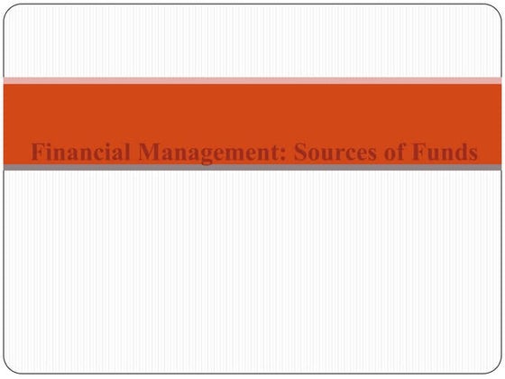 External sources of funds | PPTX