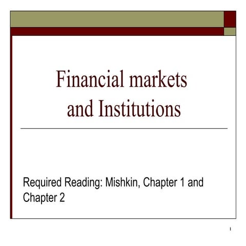 Financial market and institutions | PPT