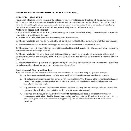 Financial Markets, Stock Exchanges, SEBI.pdf