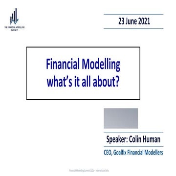 Financial Modelling - What's it all about | PPT
