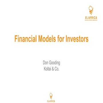 XL Africa - Financial models for investors | PPT