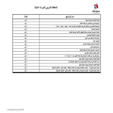 Financial plan Arabic | PDF