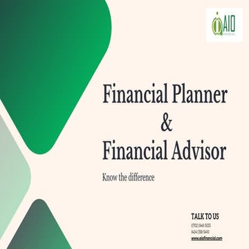Financial Planner and Financial Advisor Know the difference | PDF
