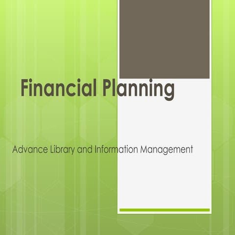 Financial planning | PPTX