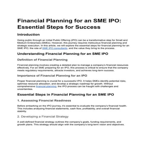 Financial Planning for an SME IPO_ Essential Steps for Success.pdf