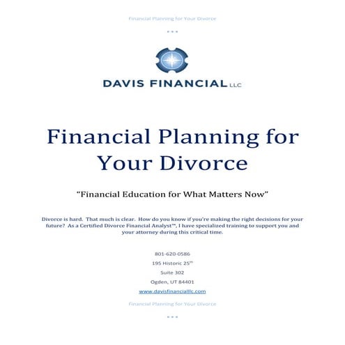 Financial Planning for your Divorce | PDF