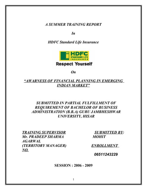 HDFC Standard Life Insurance Co- Group 1.pptx | Life Insurance | Insurance