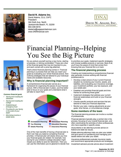 Financial Planning presentation | PPTX
