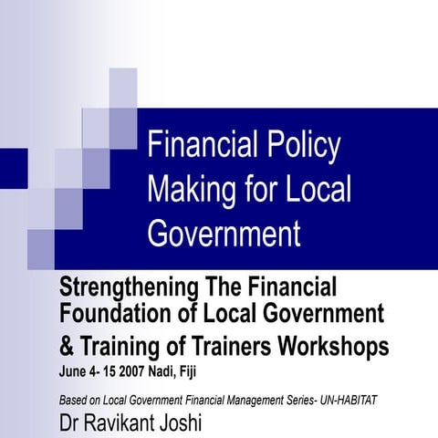 Financial Policy Making for Local Government | PDF