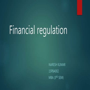 Financial regulation | PPT