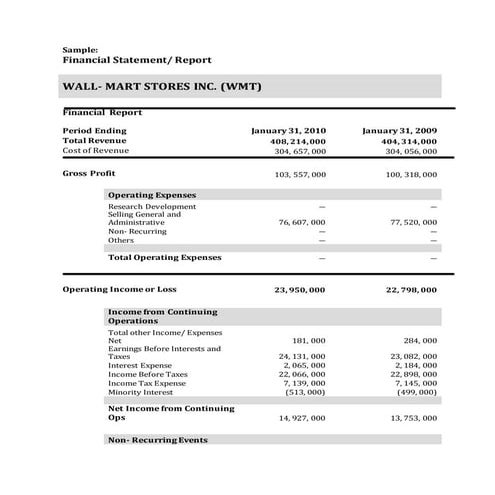 Financial report statement | PDF