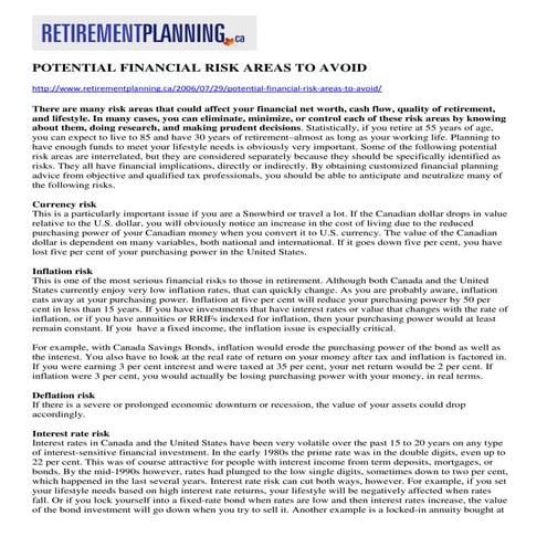 Financial risks to avoid | PDF
