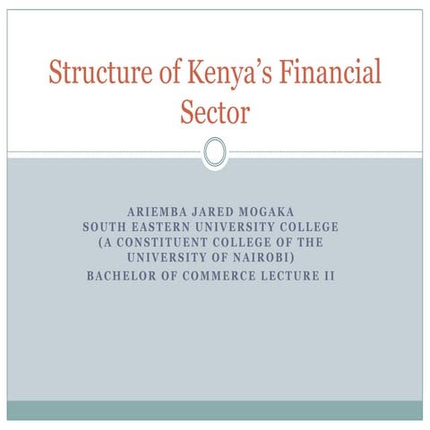 Financial sector in Kenya | PPTX
