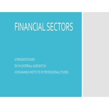 FINANCIAL SECTORS.pptx | Stocks and Bonds | Personal Investing