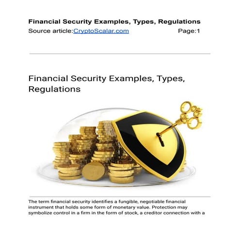 Financial Security Examples, Types, Regulations | PDF | Stocks and ...