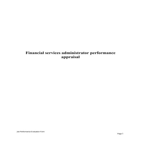 Financial services administrator performance appraisal | DOC