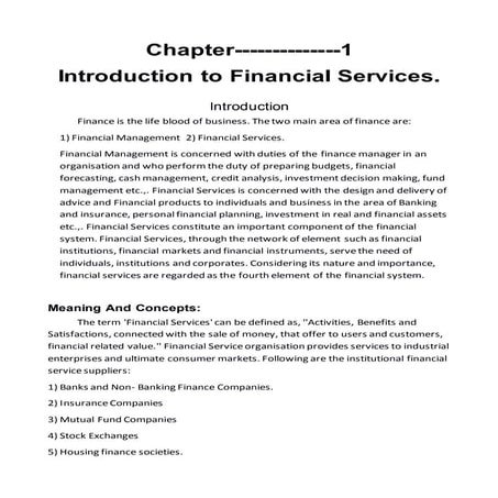Financial services introduction | DOCX