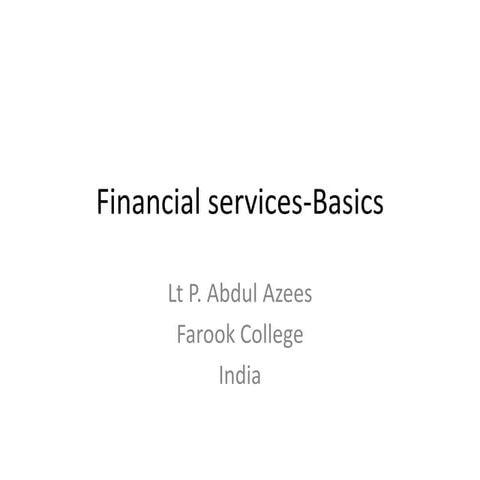 Financial services- Basics | PPTX