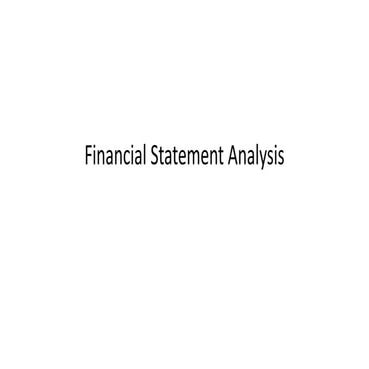 Financial Statement Analysis presentation | PPTX