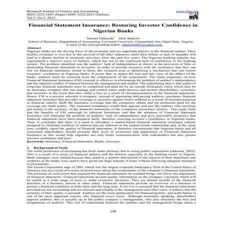 Financial statement insurance | PDF | Business Banking & Finance | Business