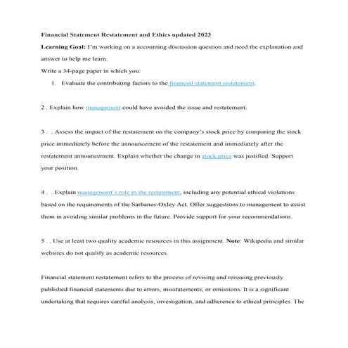 Financial Statement Restatement and Ethics updated 2023 doc17.docx