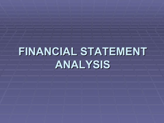 Financial statement analysis | PPT