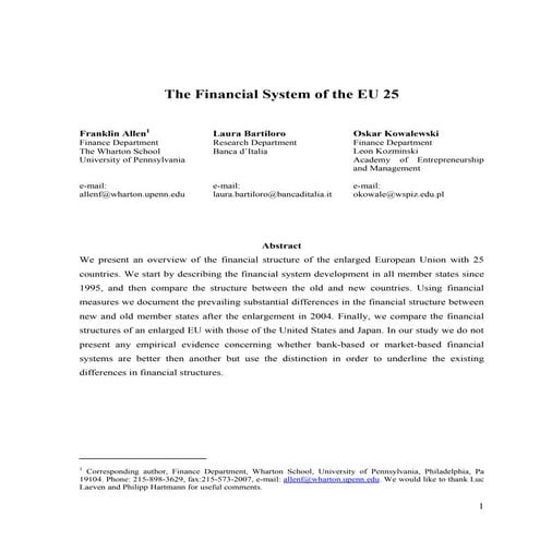 Financial system of the eu | PDF