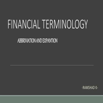 Financial terminology | PPT