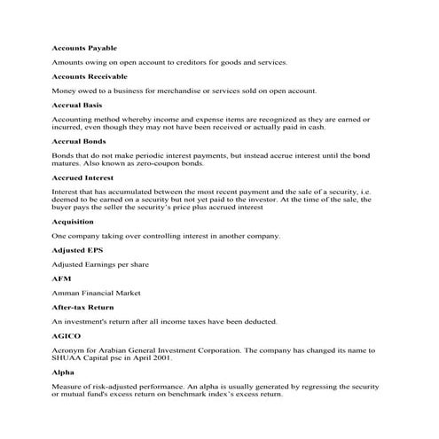 Financial Terms (A - Z) | DOCX